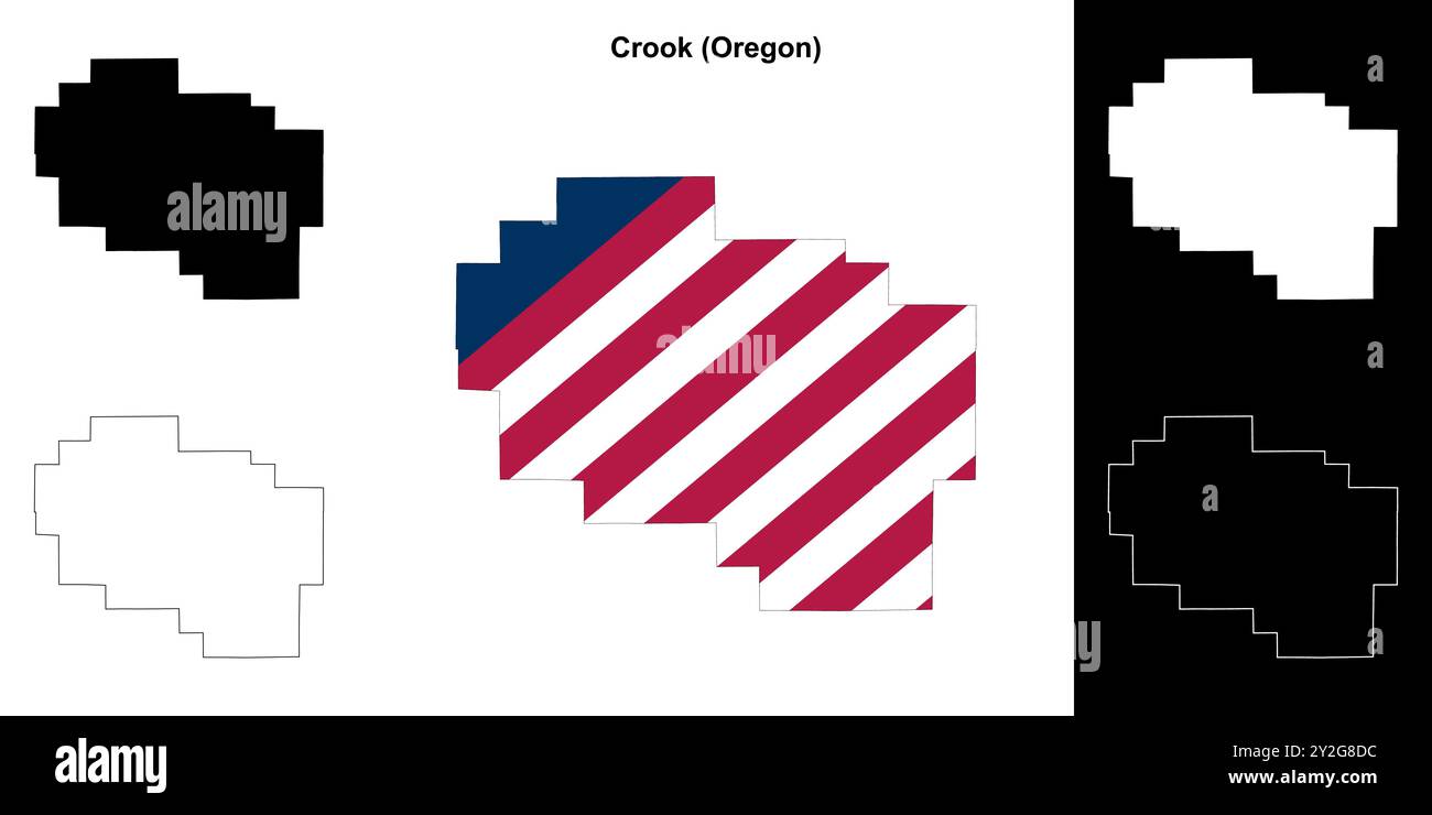 Crook County (Oregon) outline map set Stock Vector Image & Art - Alamy