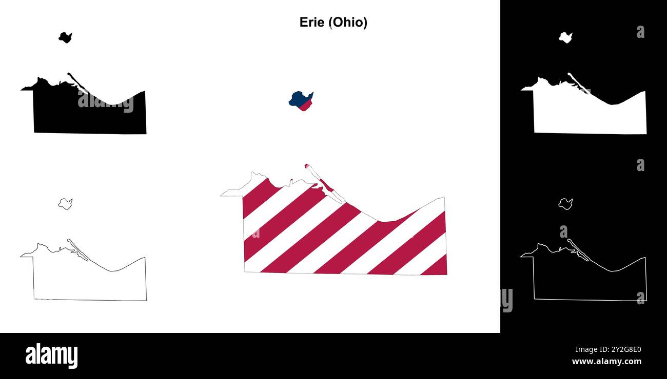 Erie County (Ohio) outline map set Stock Vector Image & Art - Alamy