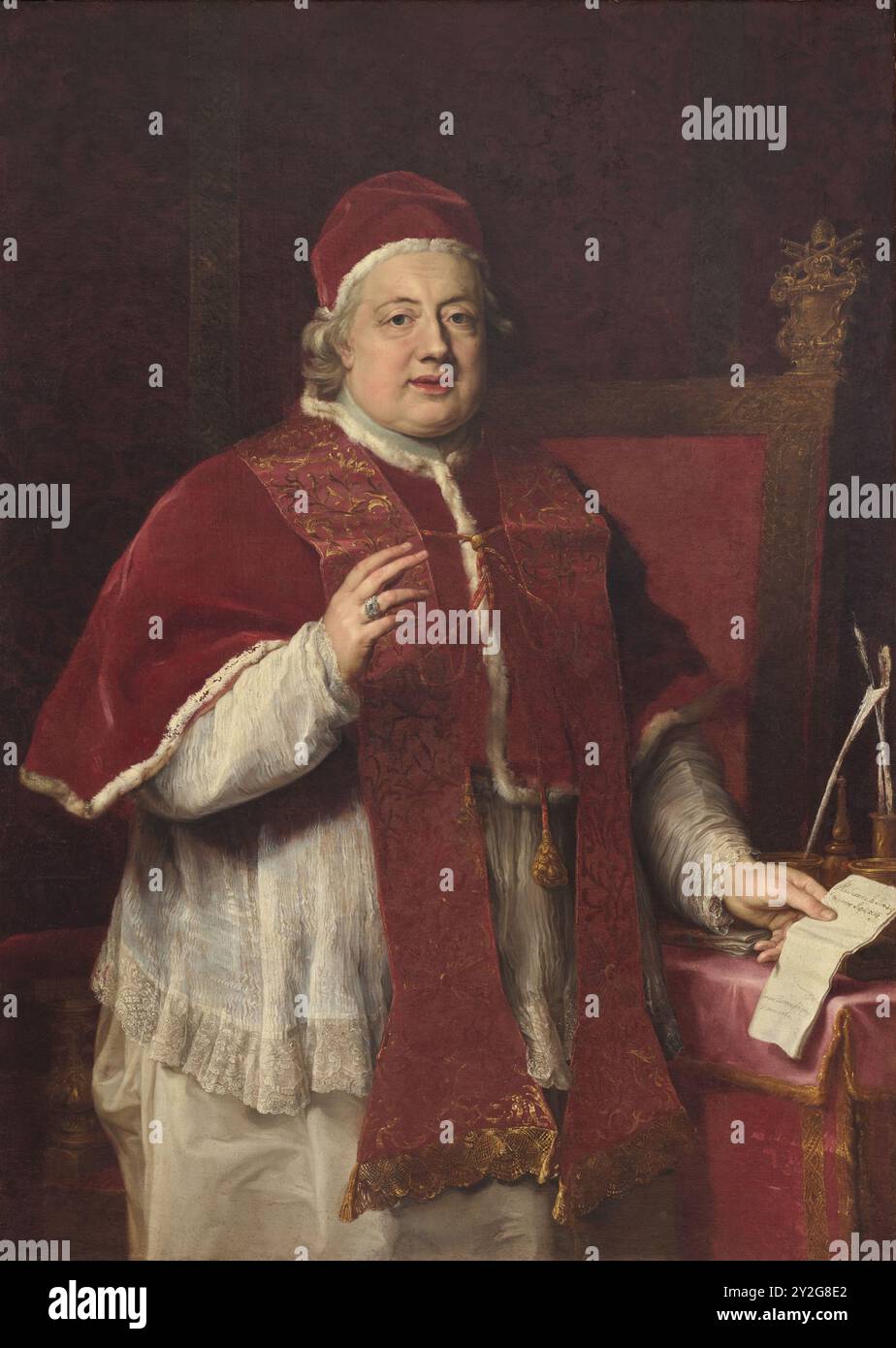 Portrait of Pope Clement XIII Rezzonico blessing painting by Pompeo ...