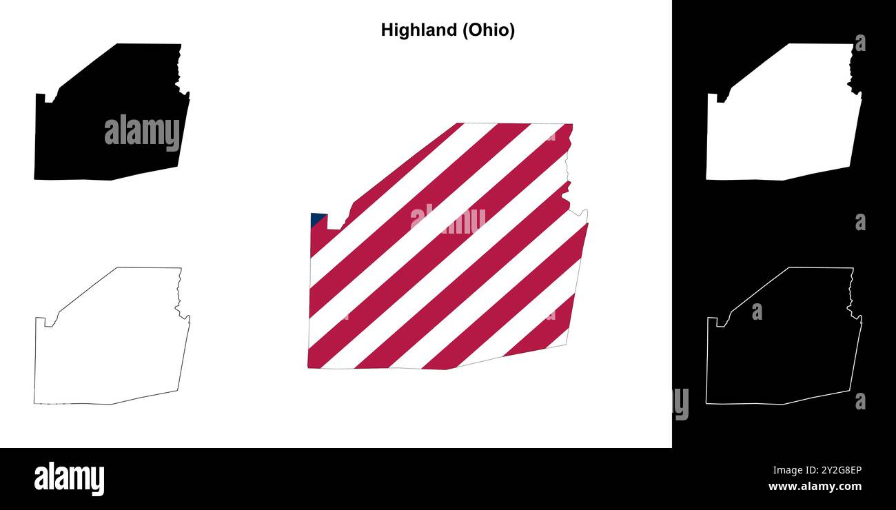 Highland County (Ohio) outline map set Stock Vector Image & Art - Alamy