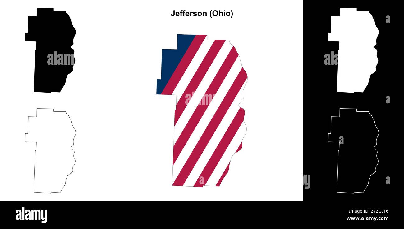 Jefferson County (Ohio) outline map set Stock Vector Image & Art - Alamy