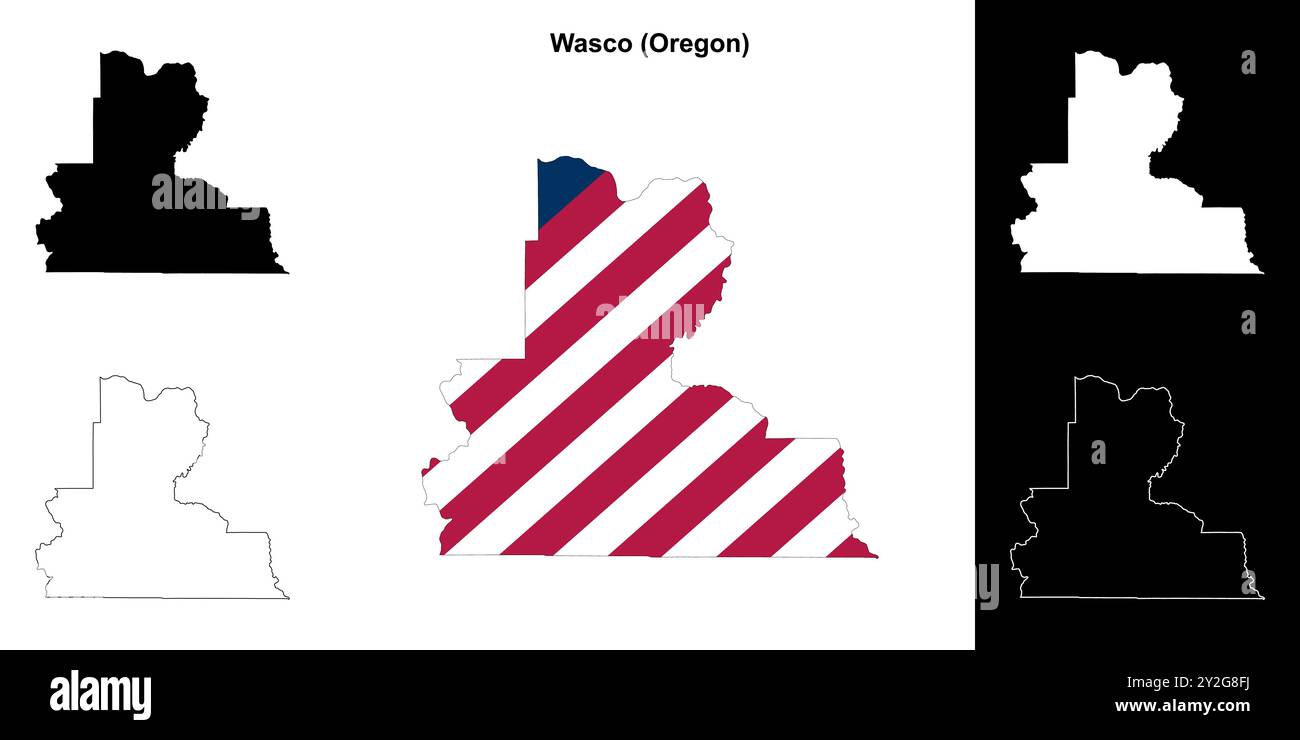 Wasco County (Oregon) outline map set Stock Vector Image & Art - Alamy
