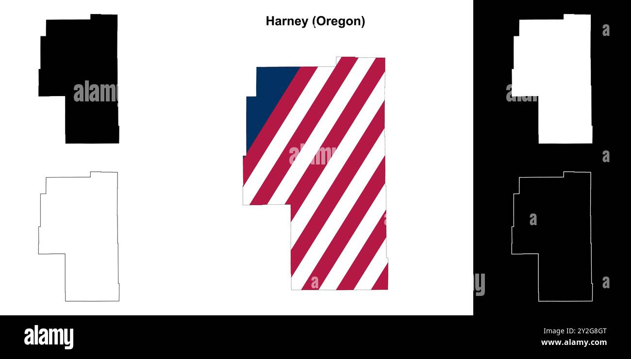 Harney County (Oregon) outline map set Stock Vector Image & Art - Alamy