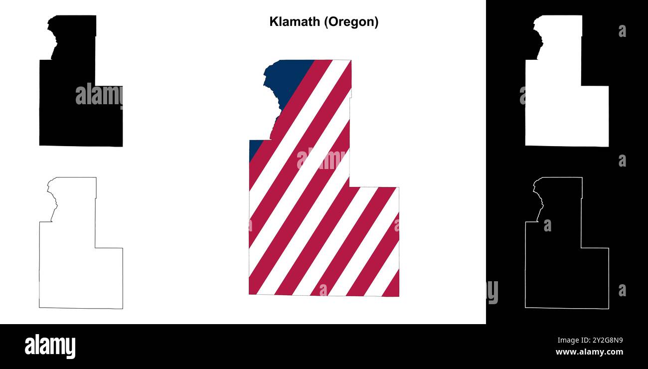 Klamath County (Oregon) outline map set Stock Vector Image & Art - Alamy