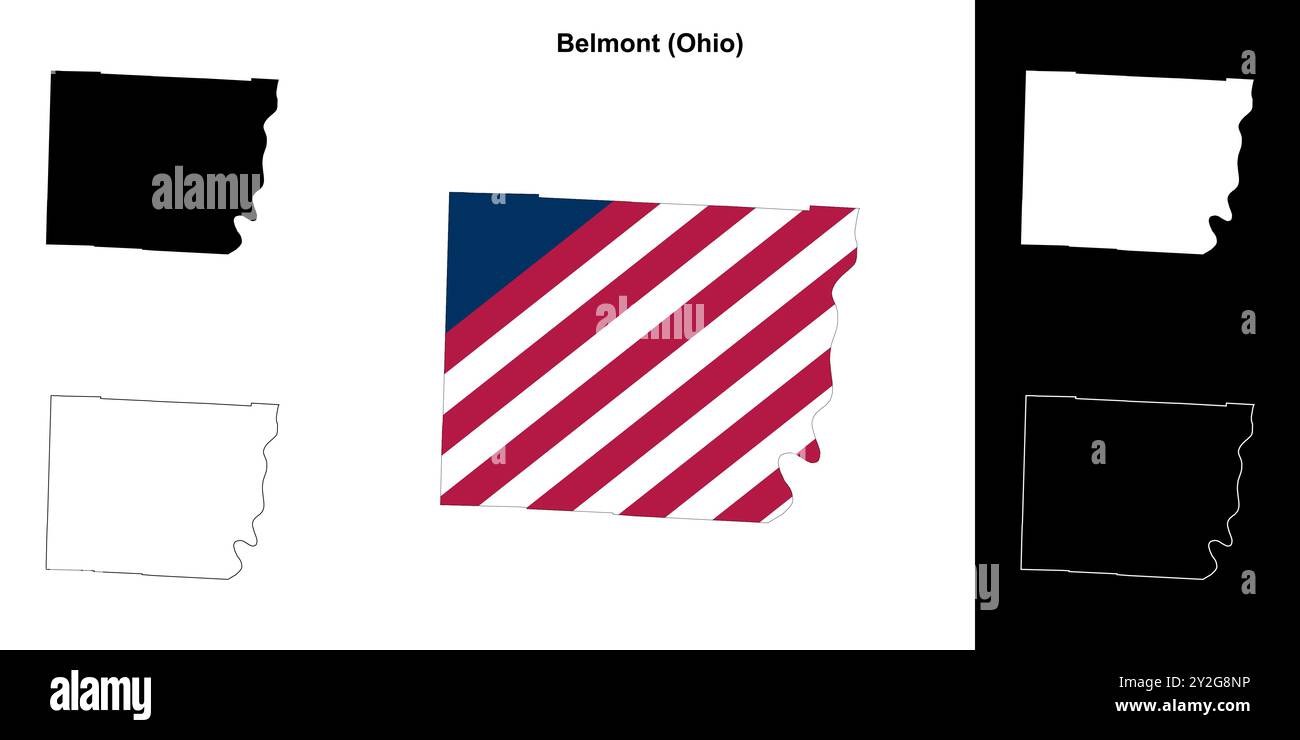 Belmont County (Ohio) outline map set Stock Vector Image & Art - Alamy