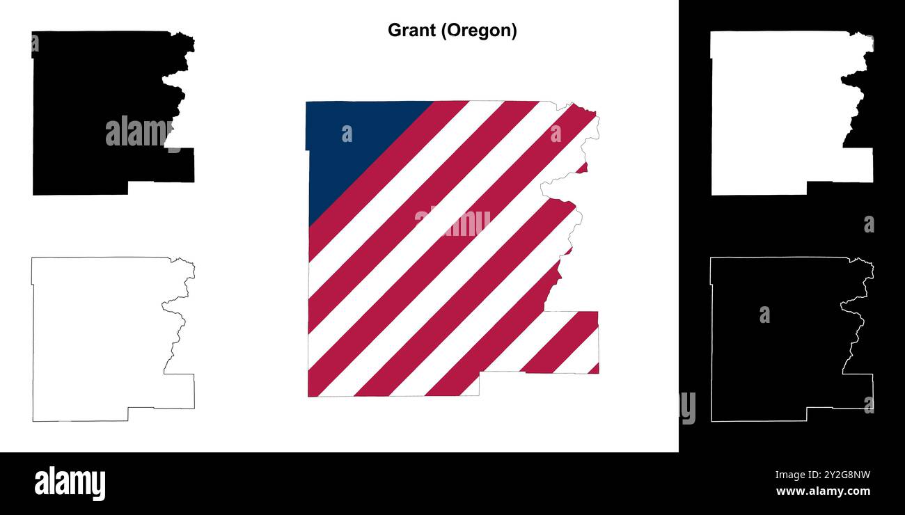 Grant County (Oregon) outline map set Stock Vector Image & Art - Alamy