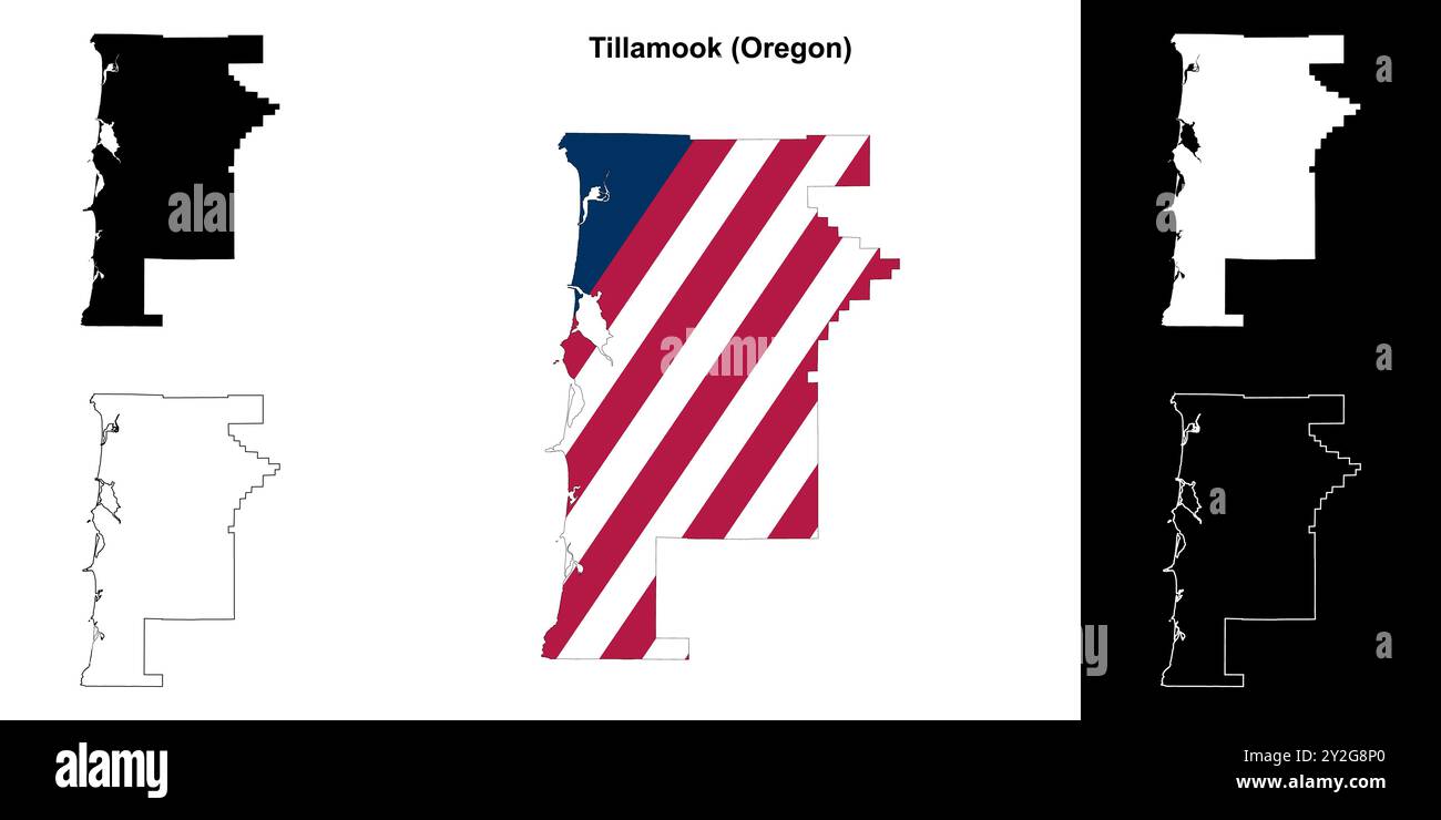 Tillamook County (Oregon) outline map set Stock Vector Image & Art - Alamy