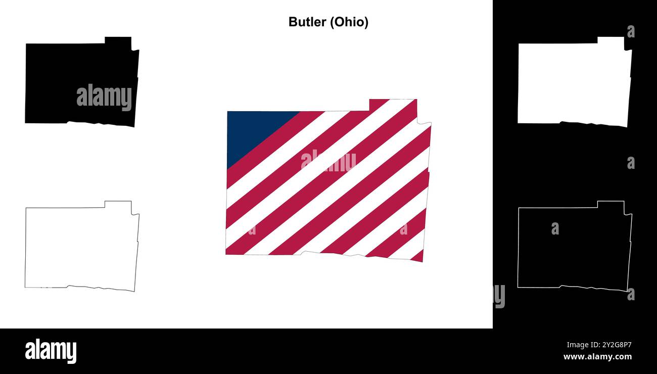 Butler County (Ohio) outline map set Stock Vector Image & Art - Alamy