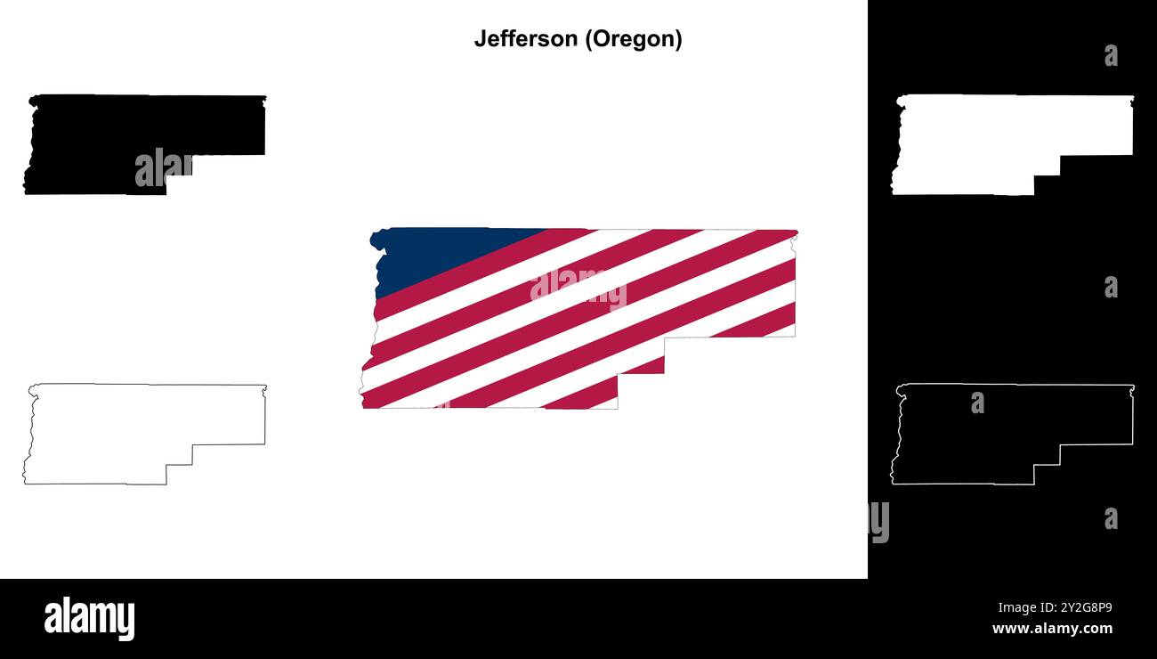 Jefferson County (Oregon) outline map set Stock Vector Image & Art - Alamy