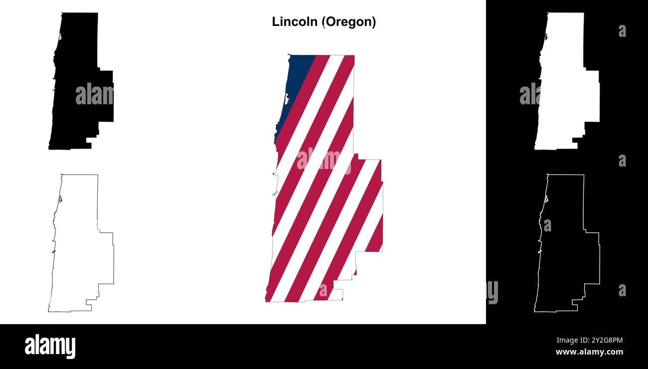 Lincoln County (Oregon) outline map set Stock Vector Image & Art - Alamy