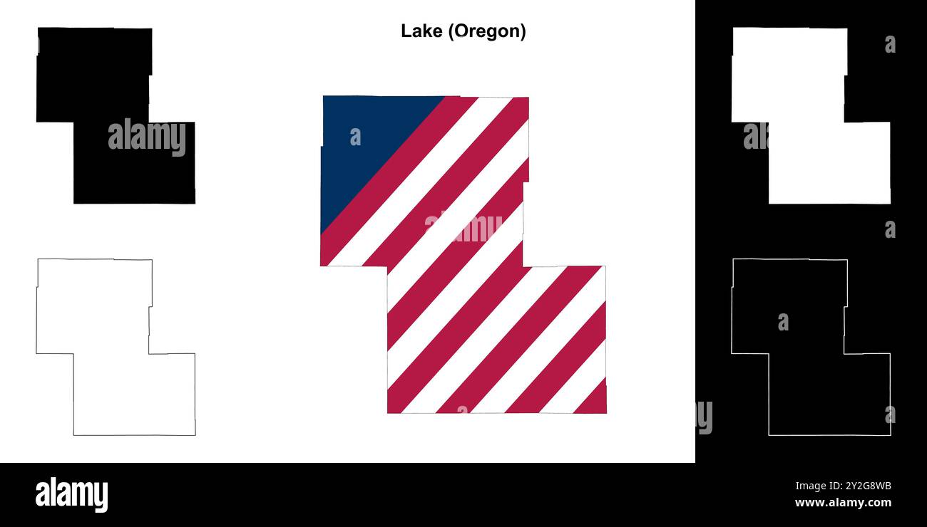 Lake County (Oregon) outline map set Stock Vector Image & Art - Alamy