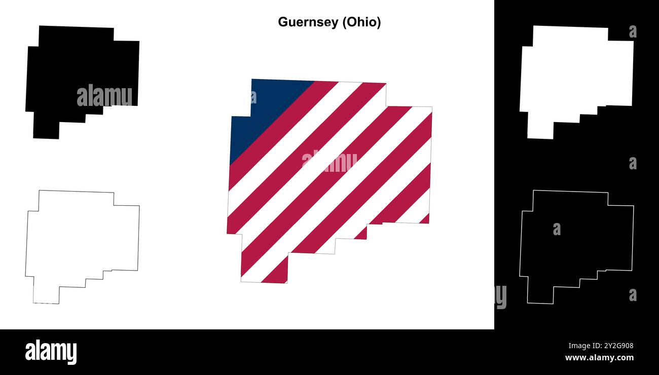 Guernsey County (Ohio) outline map set Stock Vector Image & Art - Alamy