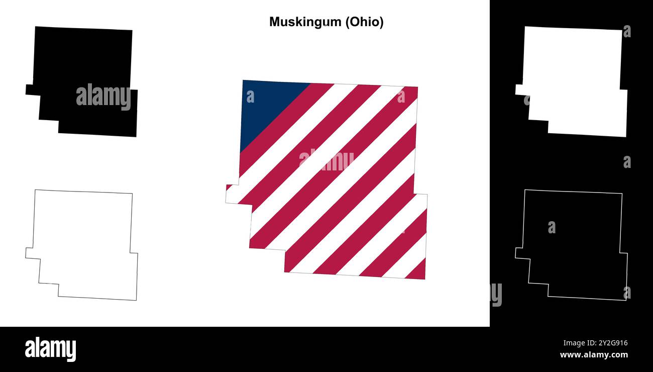 Muskingum outline map hi-res stock photography and images - Alamy