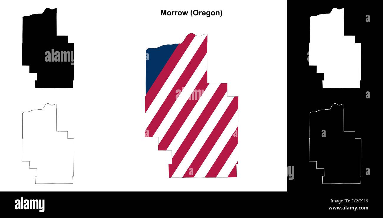 Morrow County (Oregon) outline map set Stock Vector Image & Art - Alamy