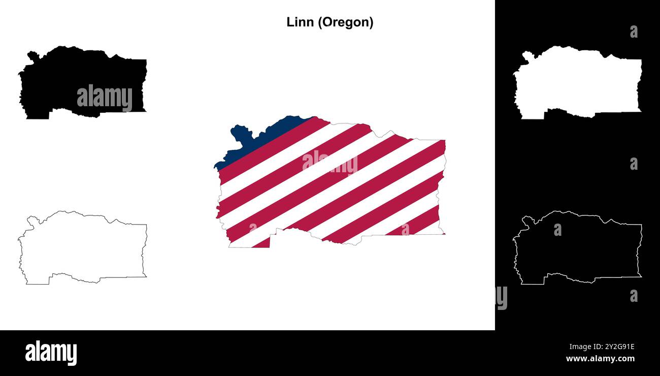 Linn county map hi-res stock photography and images - Alamy