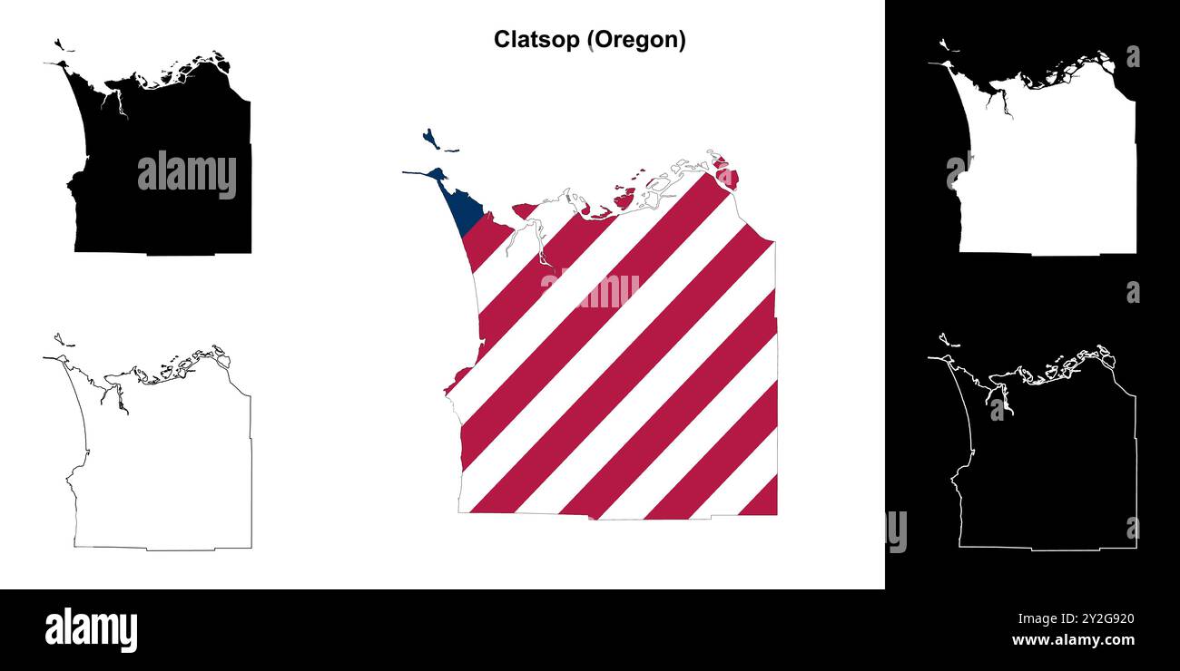 Vector map of clatsop vector vectors hi-res stock photography and ...