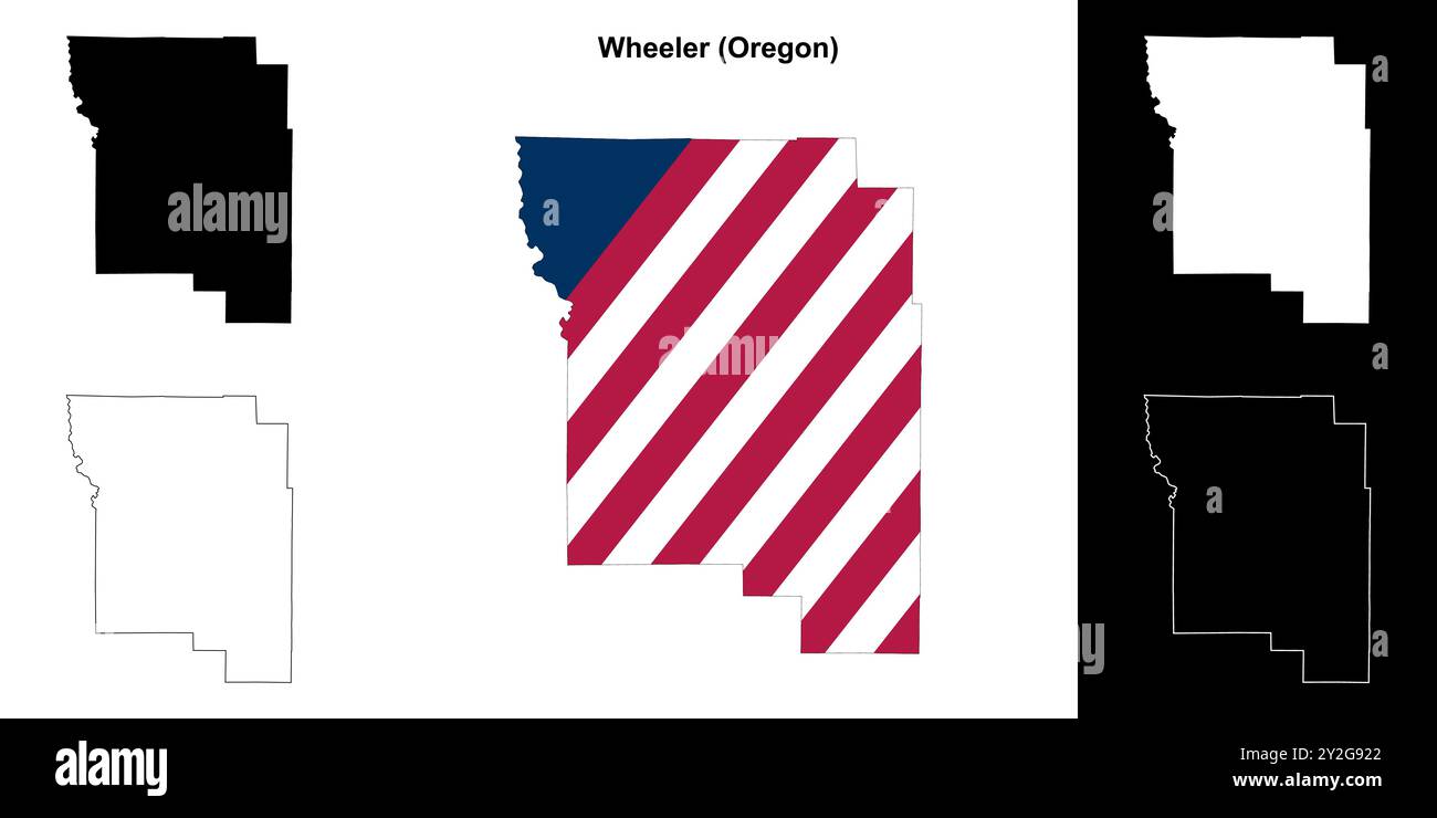 Wheeler County (Oregon) outline map set Stock Vector Image & Art - Alamy