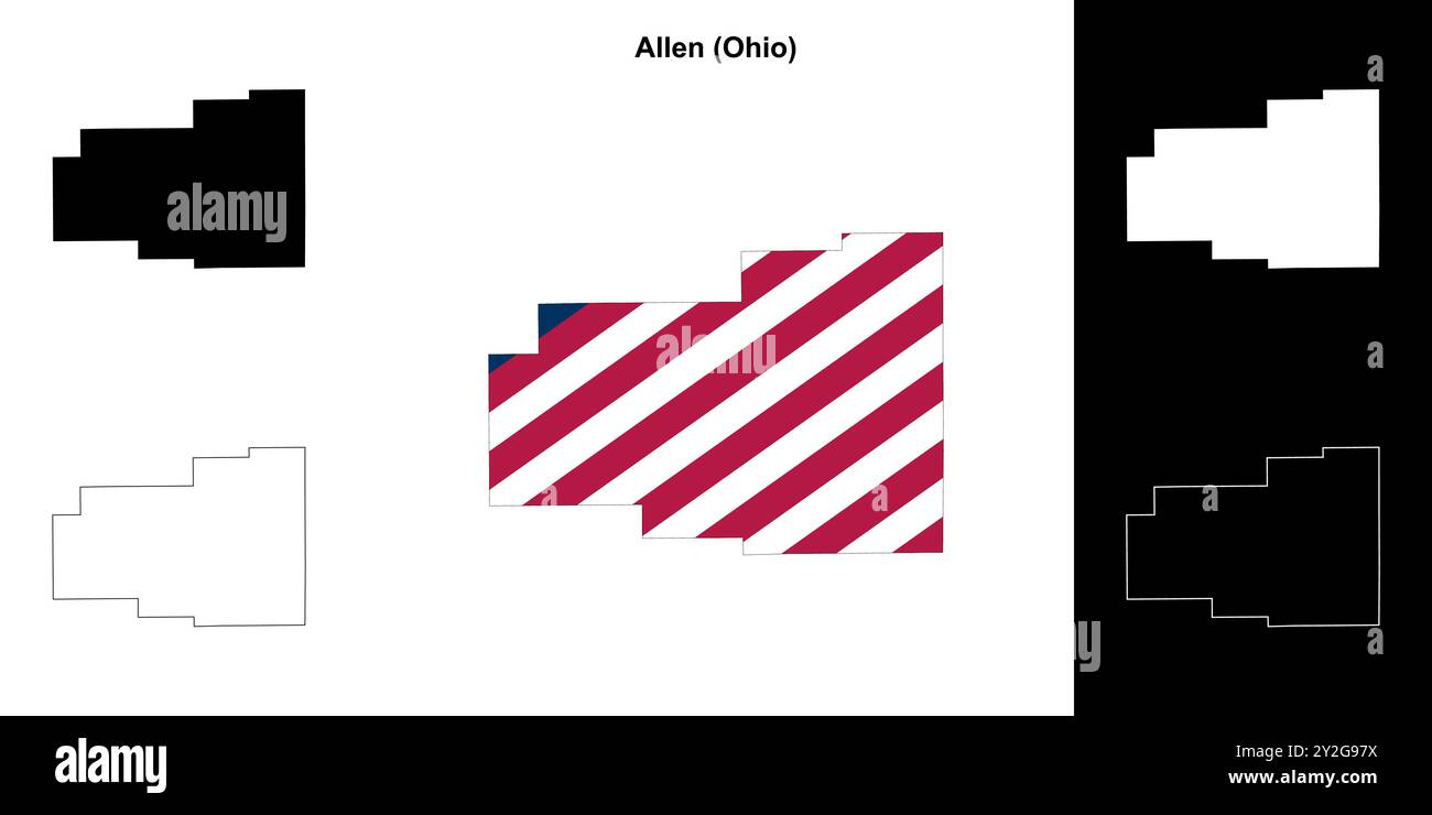 Allen County (Ohio) outline map set Stock Vector Image & Art - Alamy