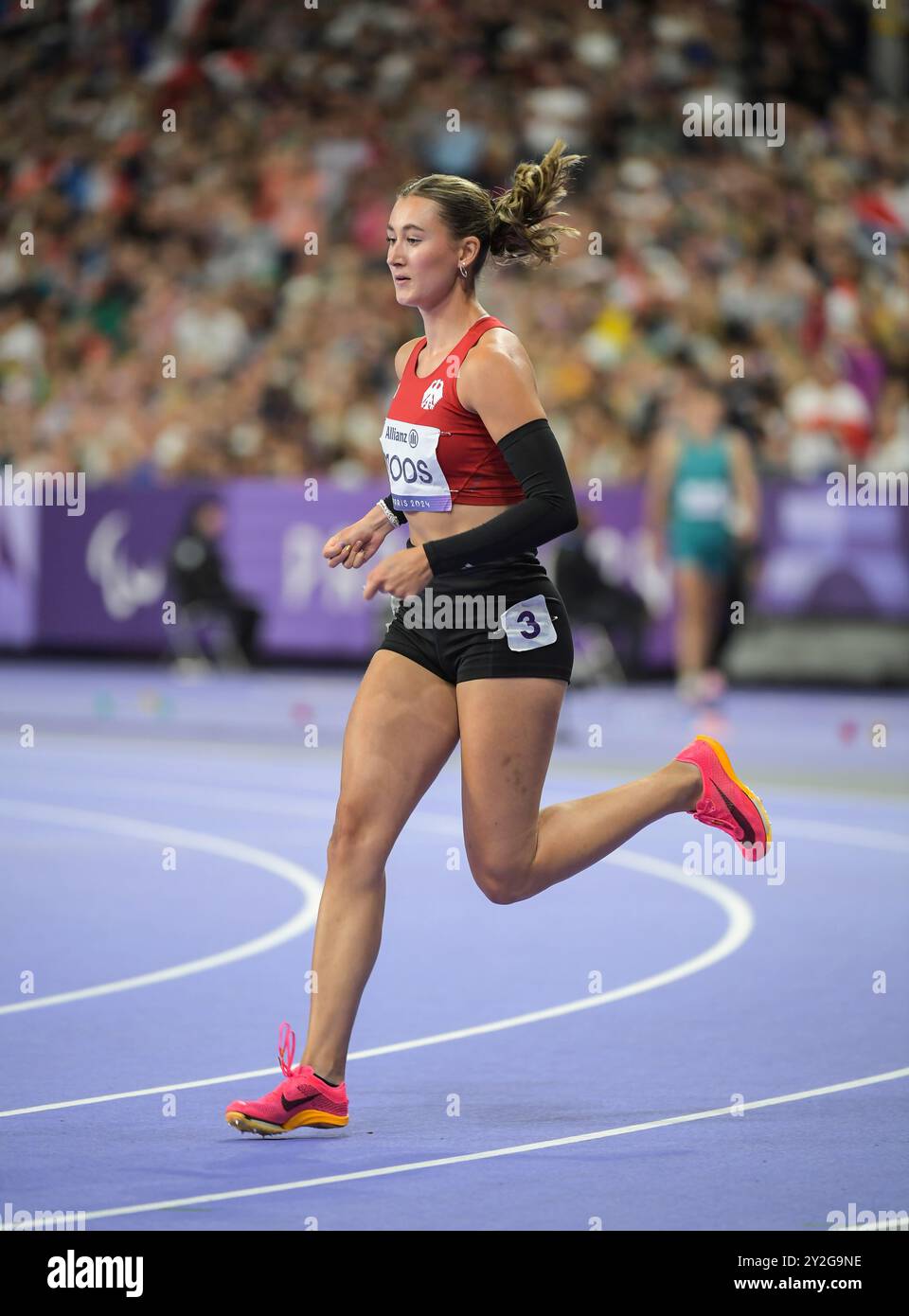 Nele Moos of Germany competing in the women’s 400m T38 at the Paris ...