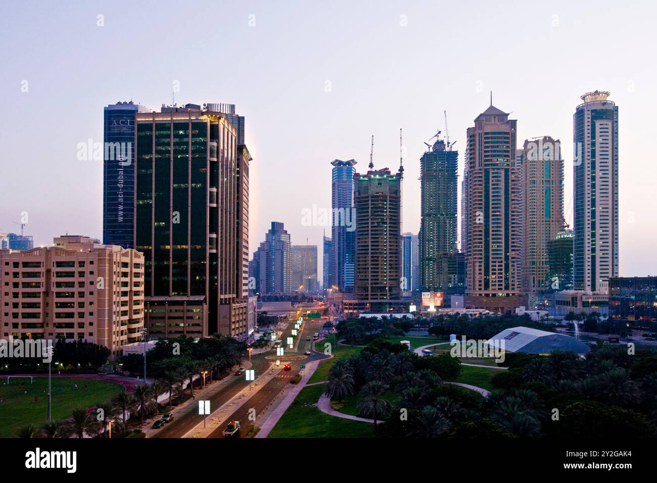 View of Dubai from the Tamanya Terrace of the Radisson Hotel. Ra(Dubai ...