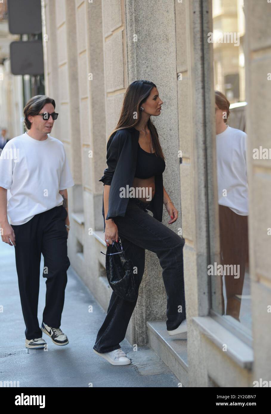 Milan, 10-09-2024 Carolina Stramare, 6 months pregnant with her partner ...