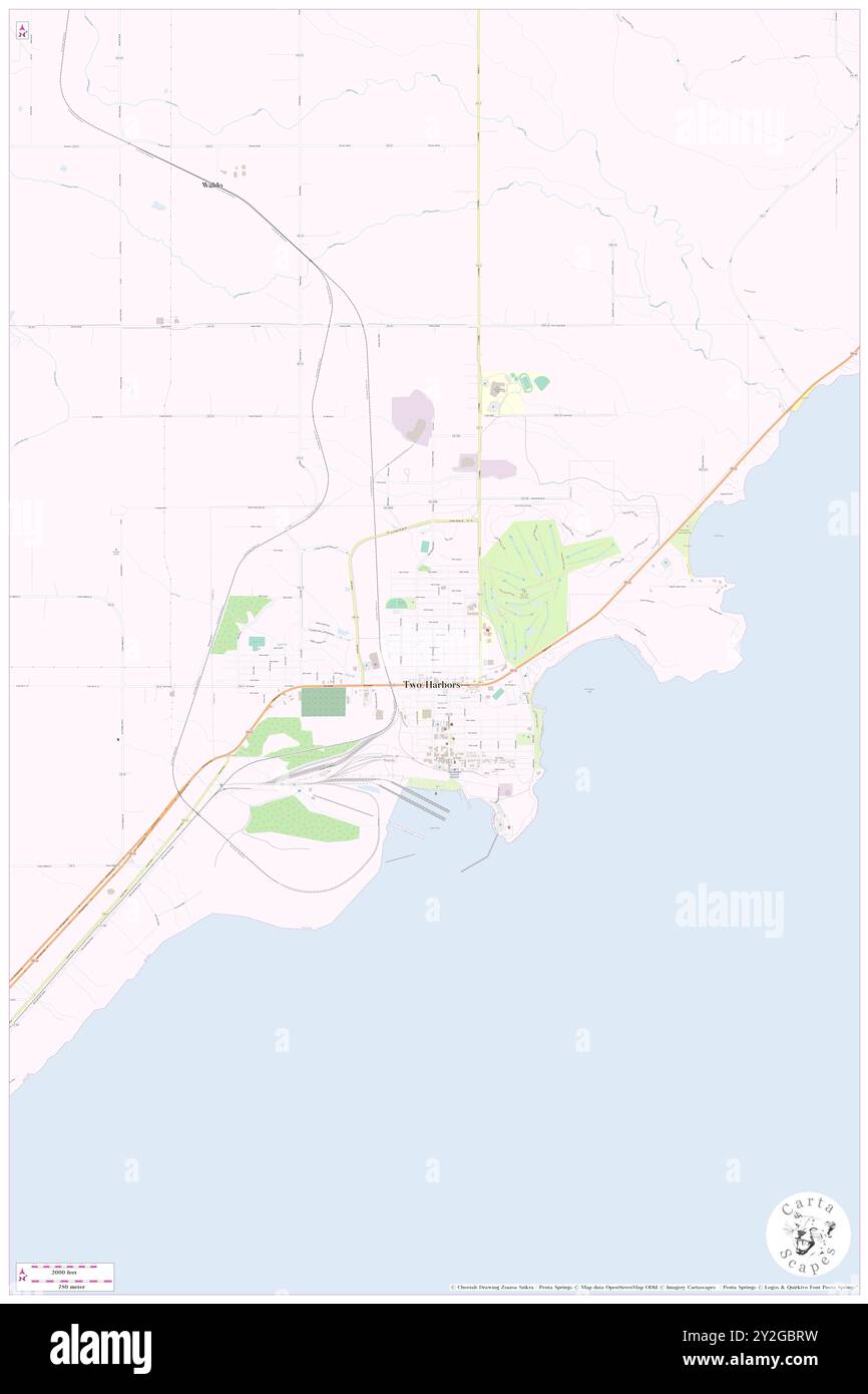 Two harbors map Cut Out Stock Images & Pictures - Alamy