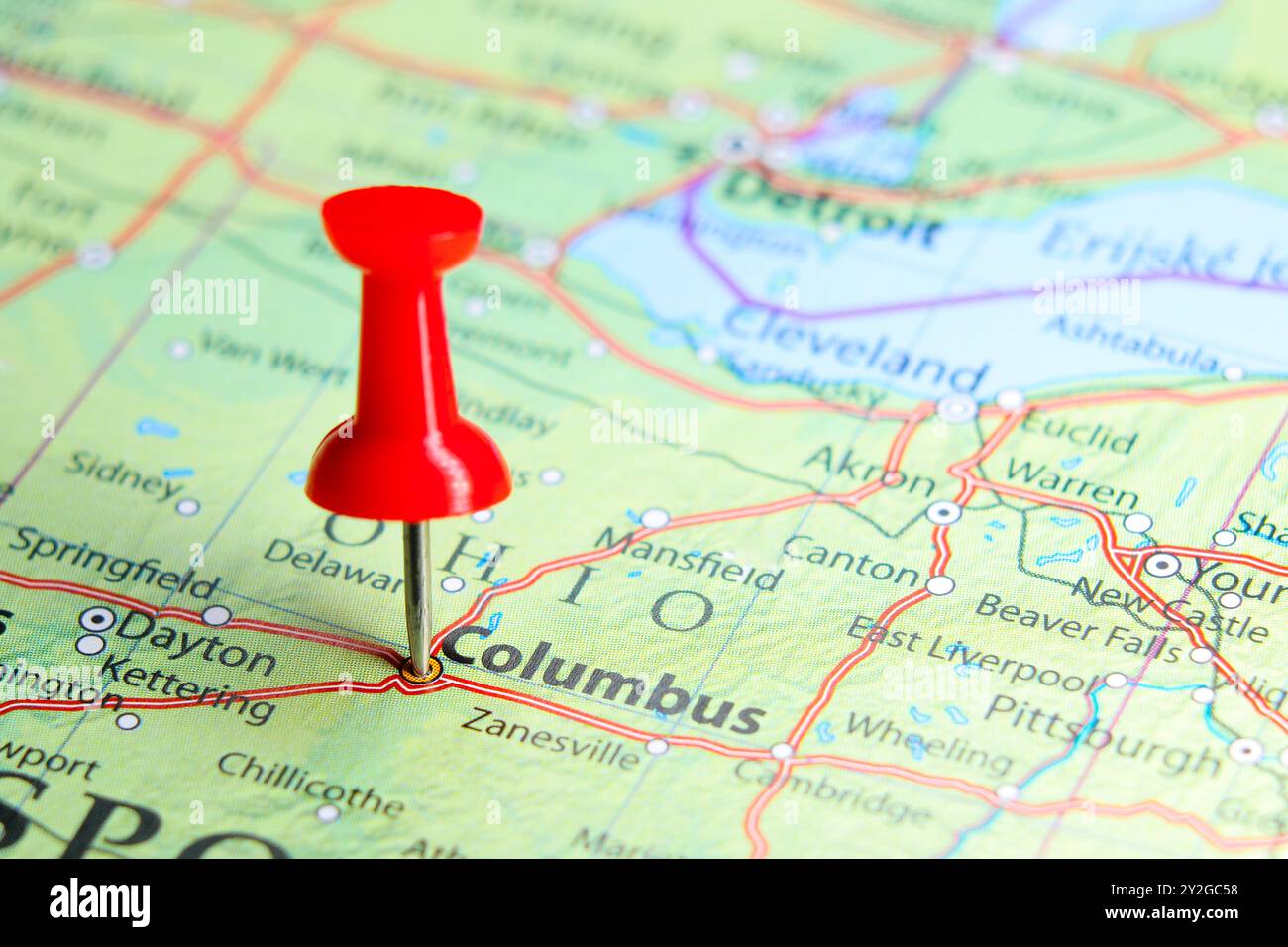 Columbus, Ohio pin on map Stock Photo - Alamy