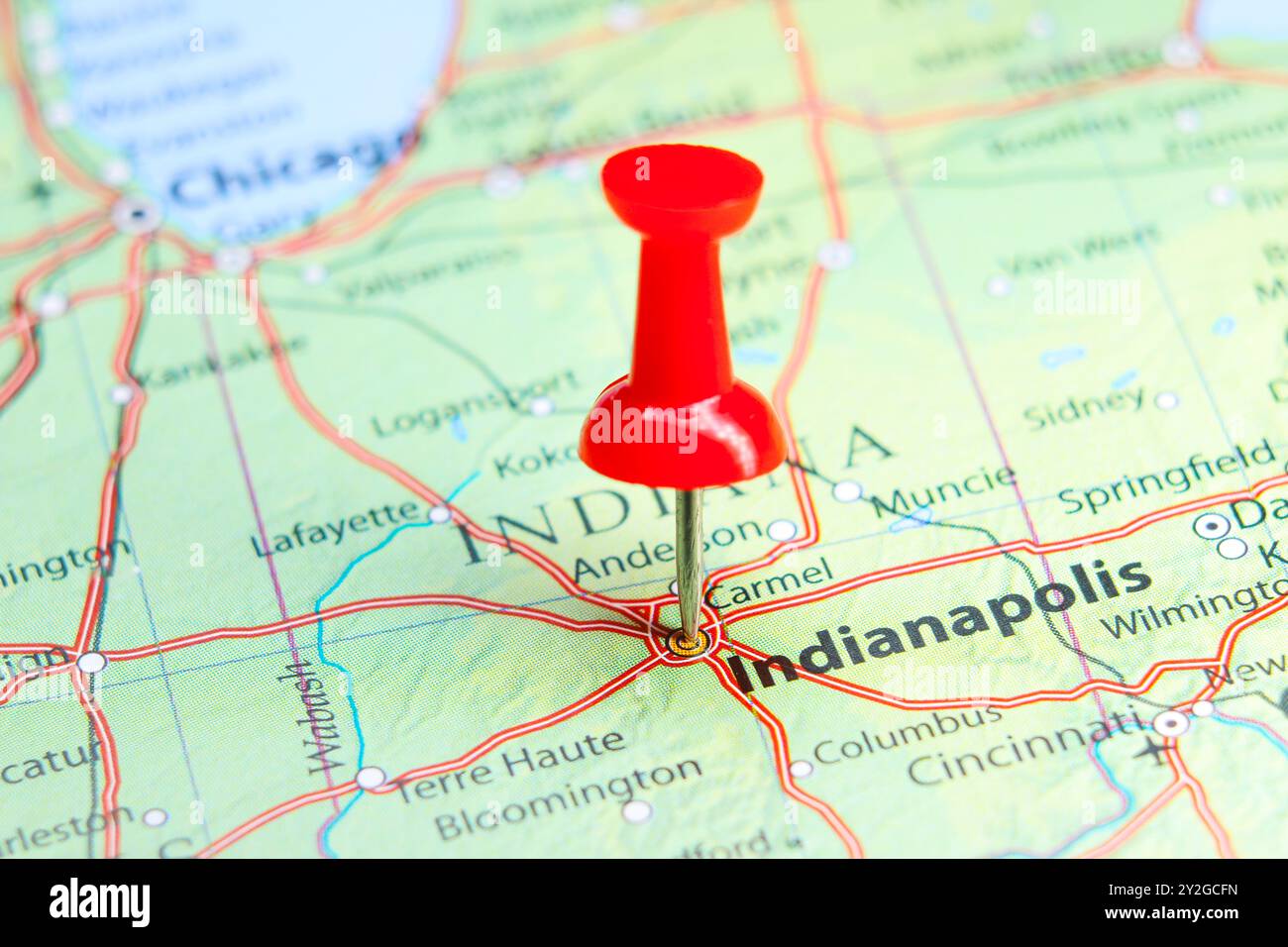 Map of indiana state hi-res stock photography and images - Alamy