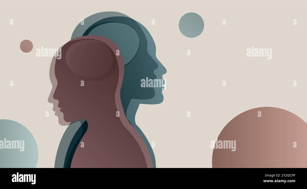 Metaphor bipolar disorder mind mental. Double face. Mood disorder ...