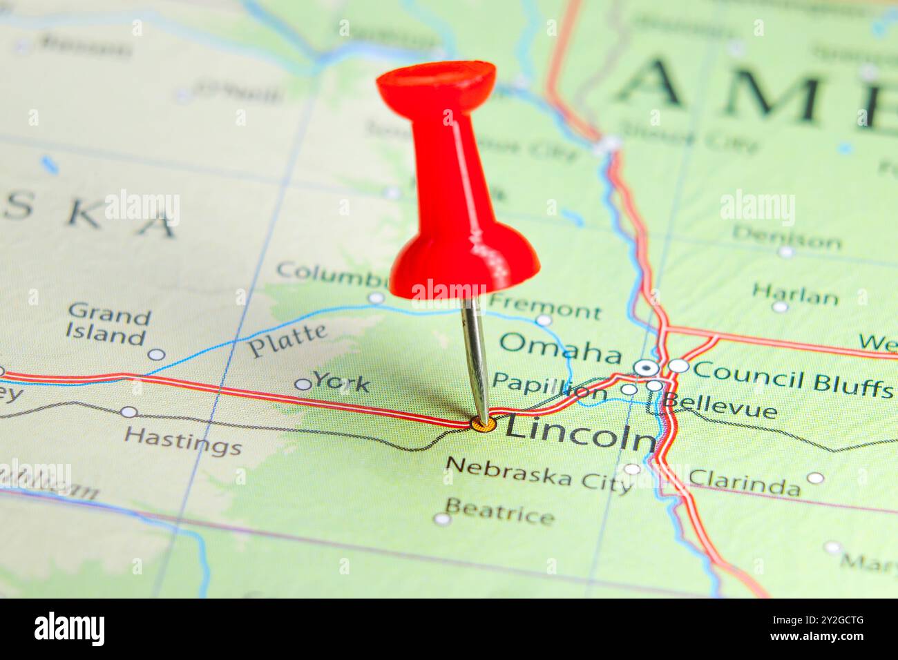 Nebraska political map hi-res stock photography and images - Alamy