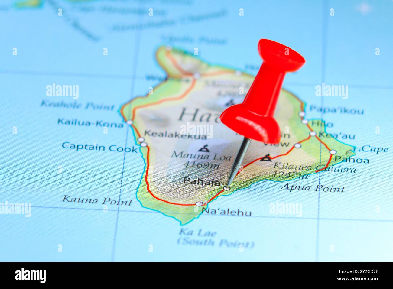 Hawaii map close up hi-res stock photography and images - Alamy
