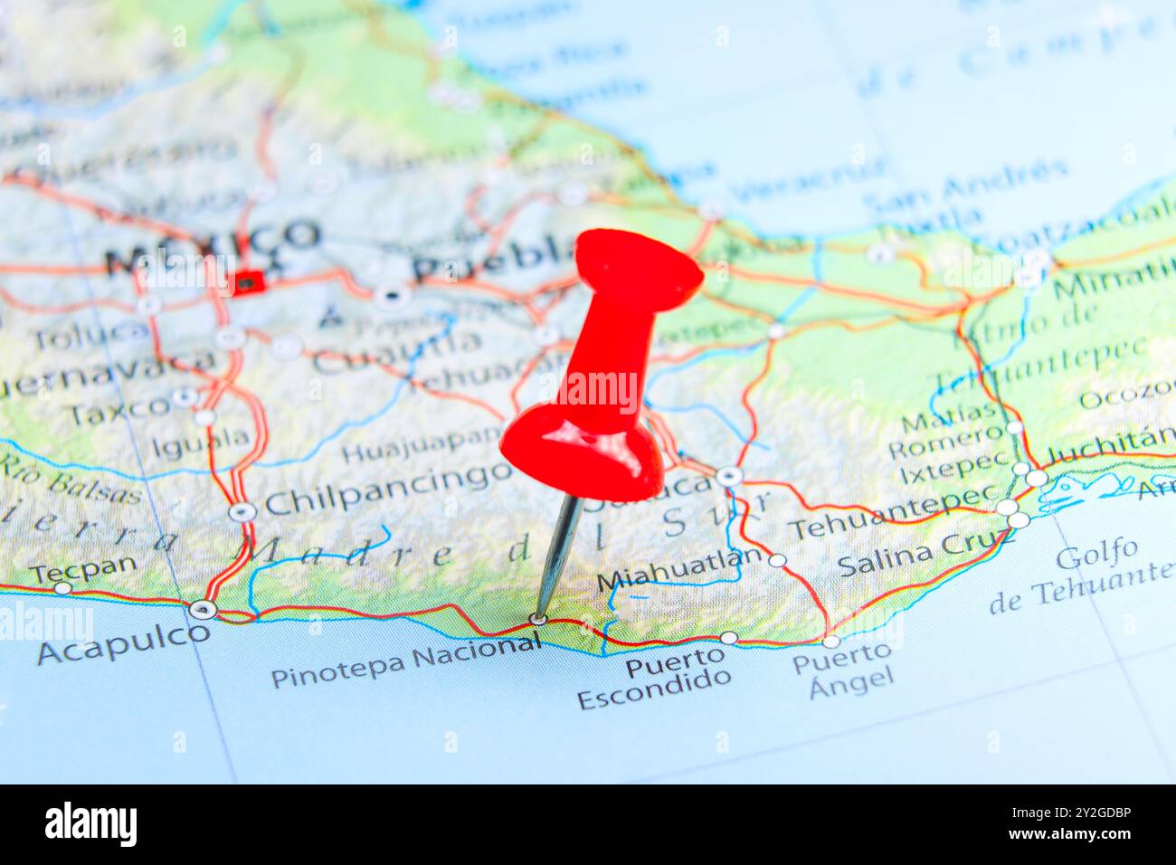 Pinotepa Nacional, Mexico pin on map Stock Photo - Alamy