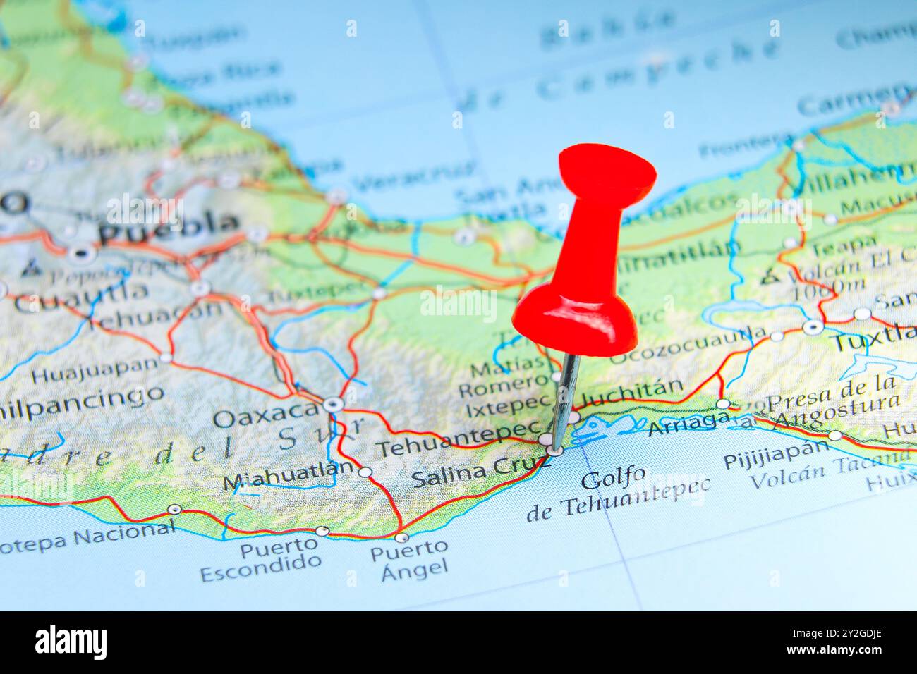 Salina Cruz, Mexico pin on map Stock Photo - Alamy