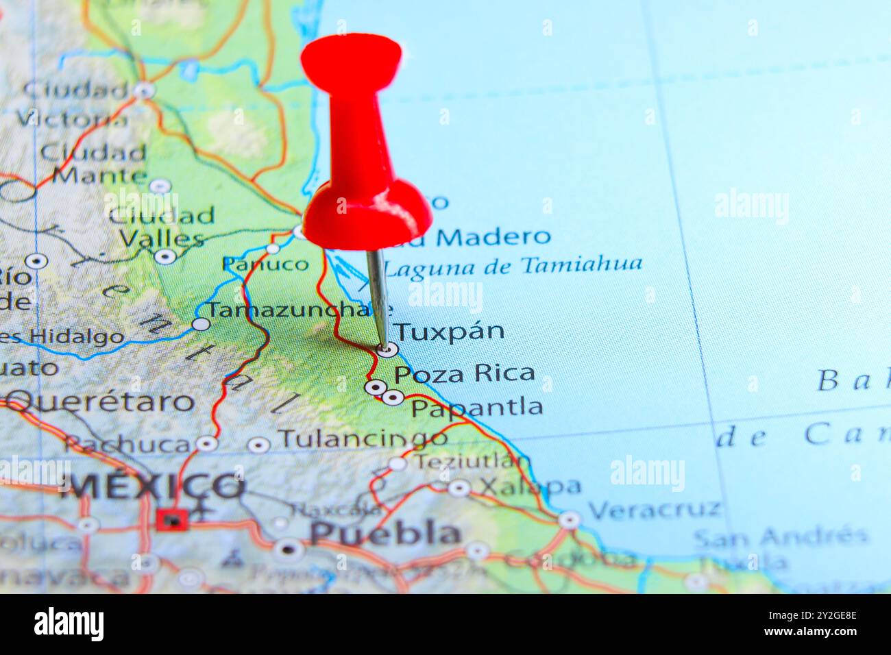 Tuxpan, Mexico pin on map Stock Photo - Alamy
