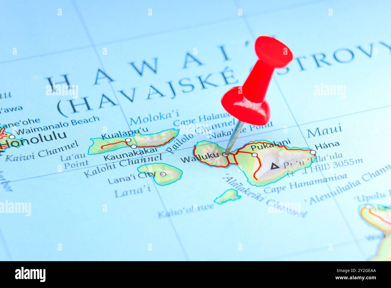 Hawaii map close up hi-res stock photography and images - Alamy