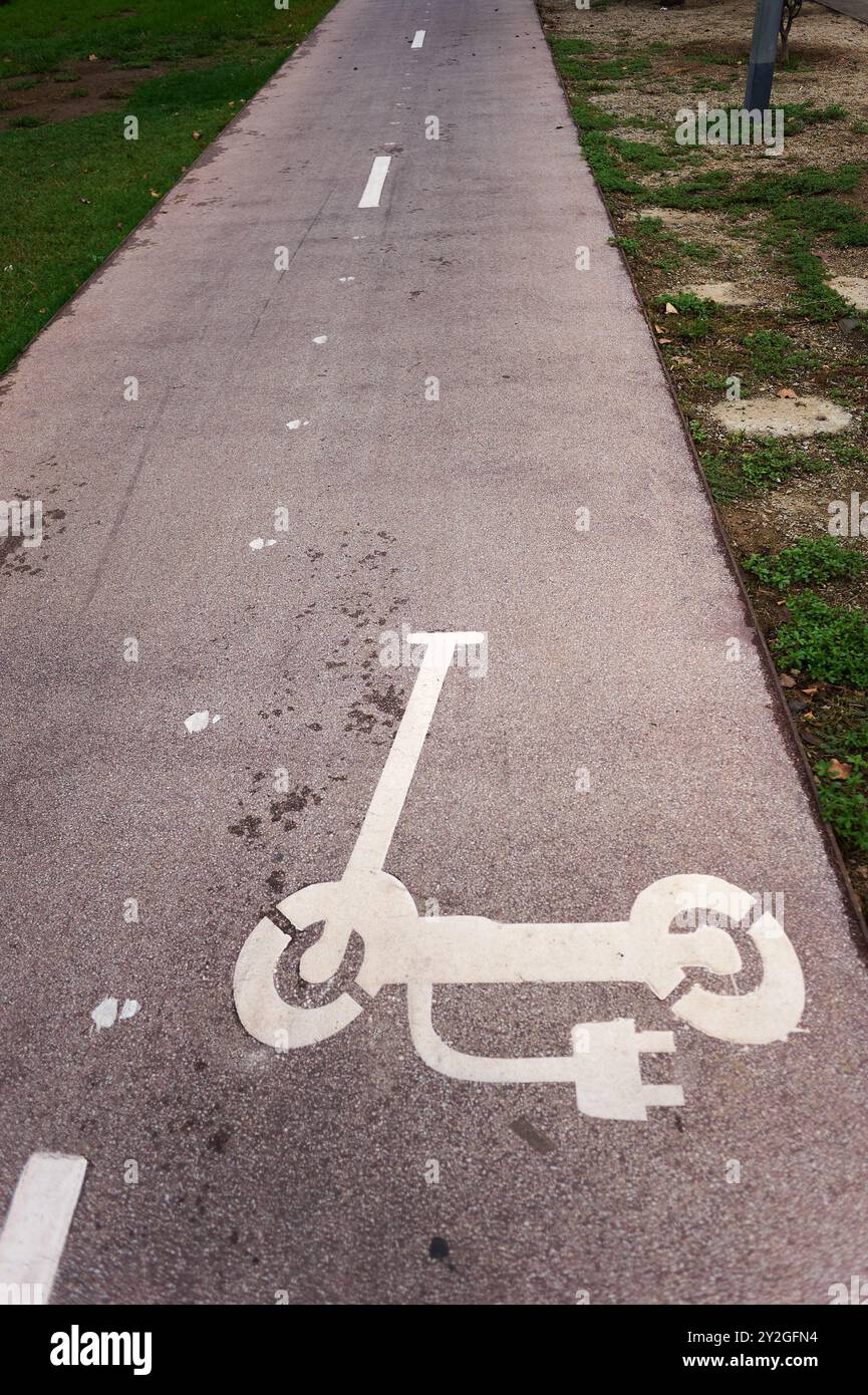Urban infrastructure designed for electric scooters, highlighting road ...