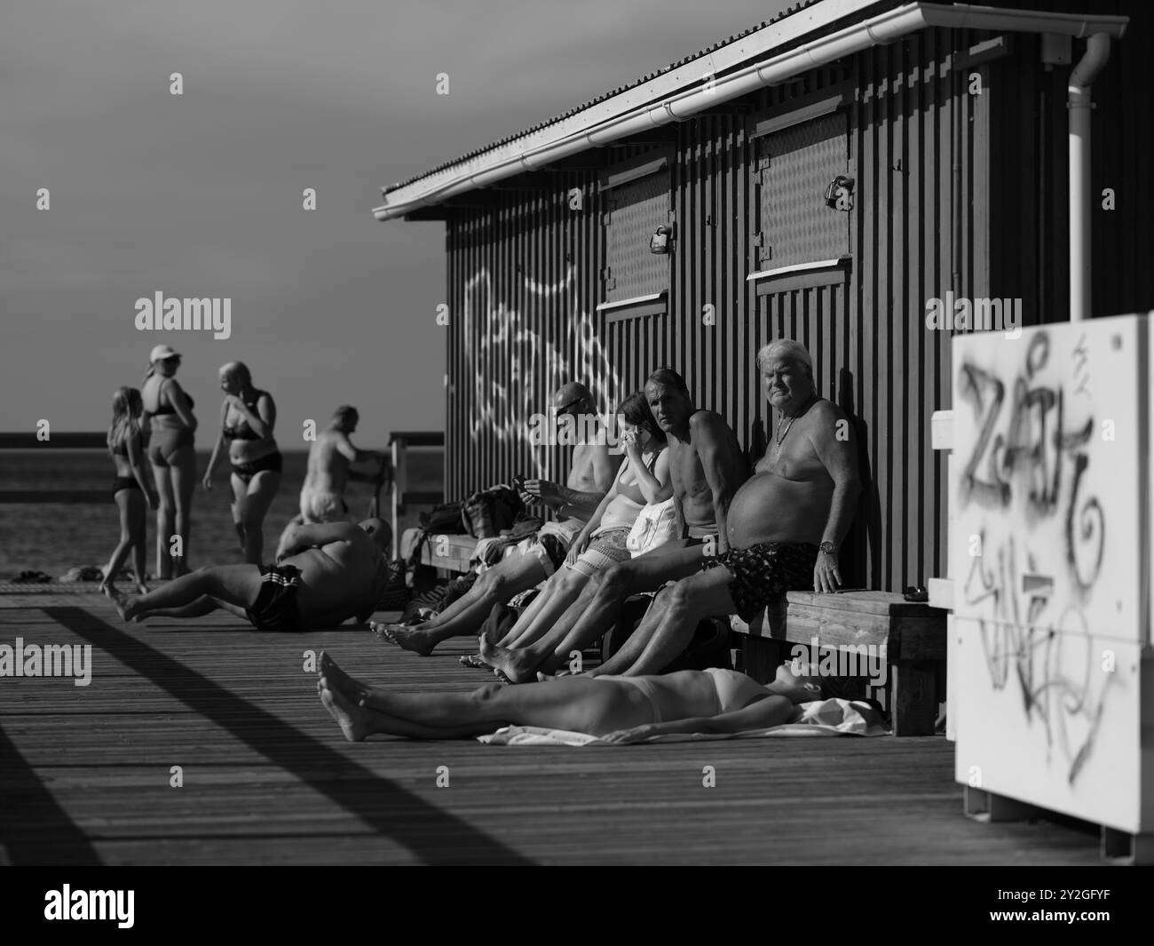 People on the beach in Malmö, Sweden Stock Photo - Alamy