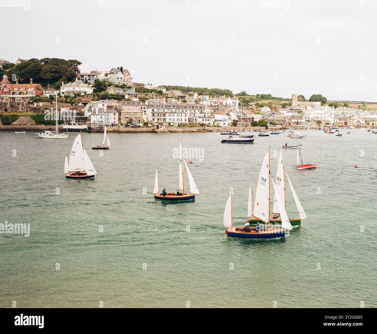 Dinghy racing off Salcombe Harbour in the Salcombe Kingsbridge Estuary ...