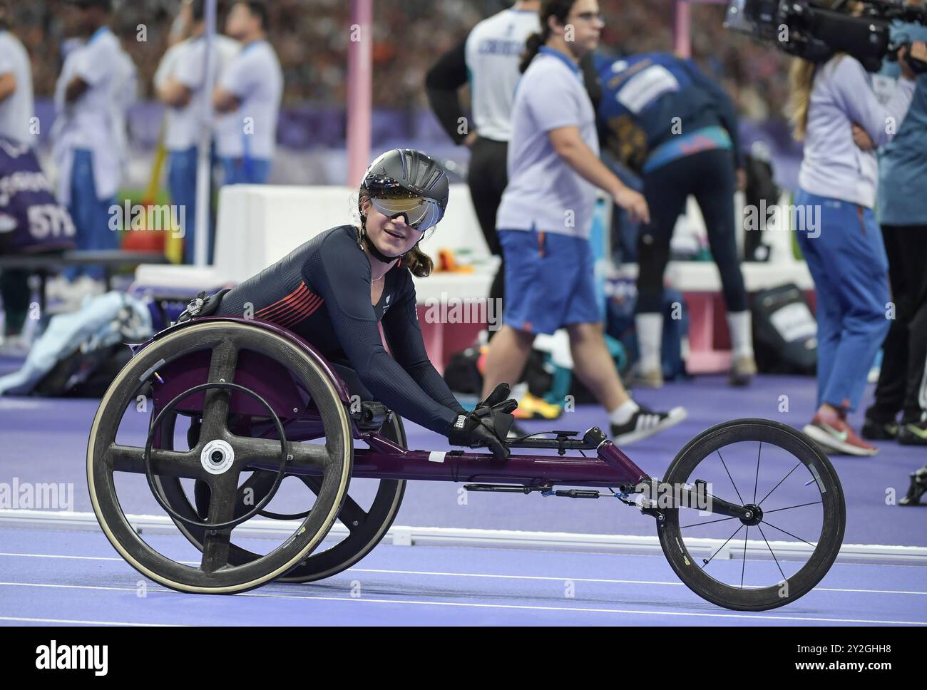 Fabienne Andre of Great Britain competing in the women’s 800m T34 at ...