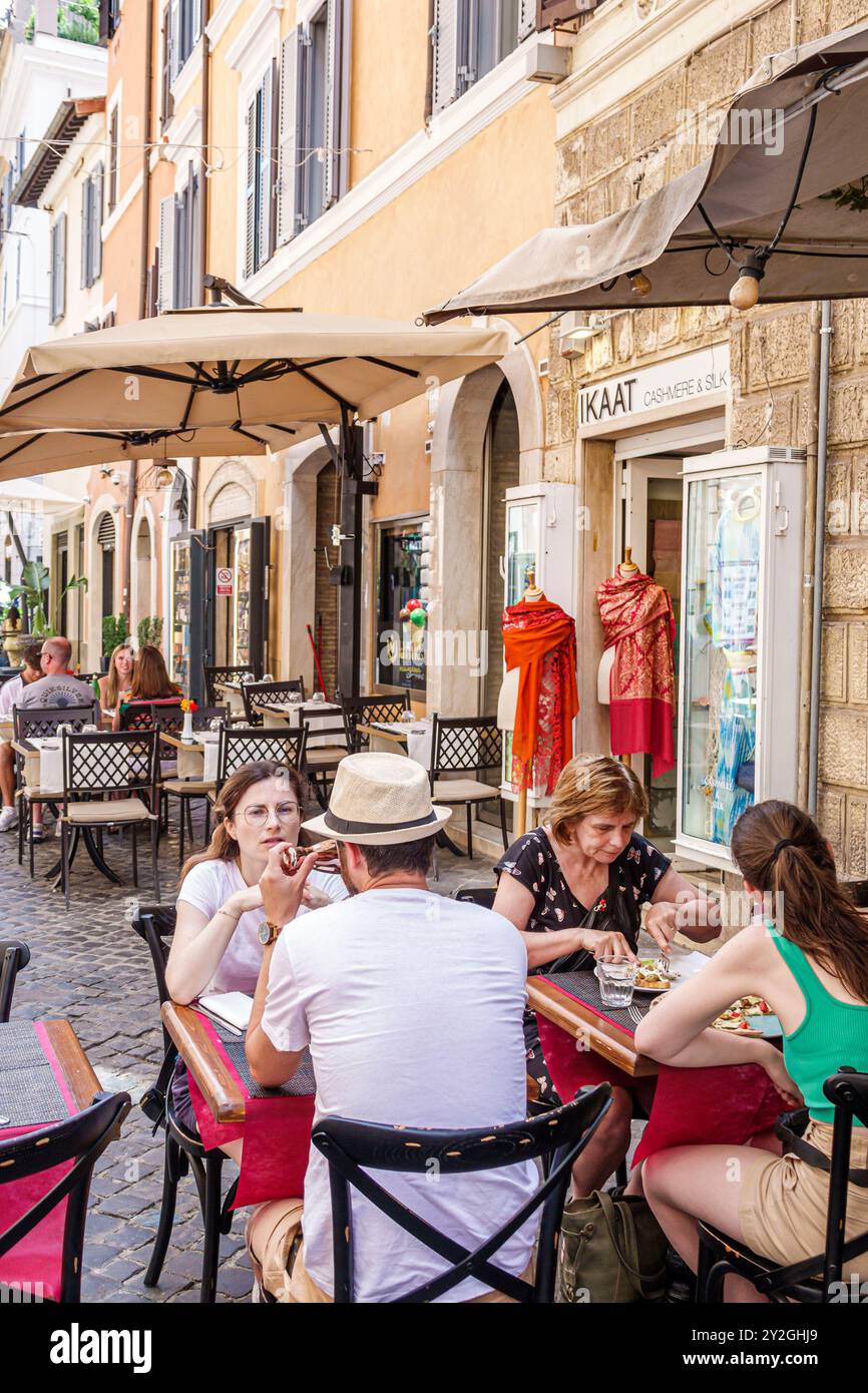 Rome Italy,Via della Croce,al fresco dining restaurant,man woman couple ...