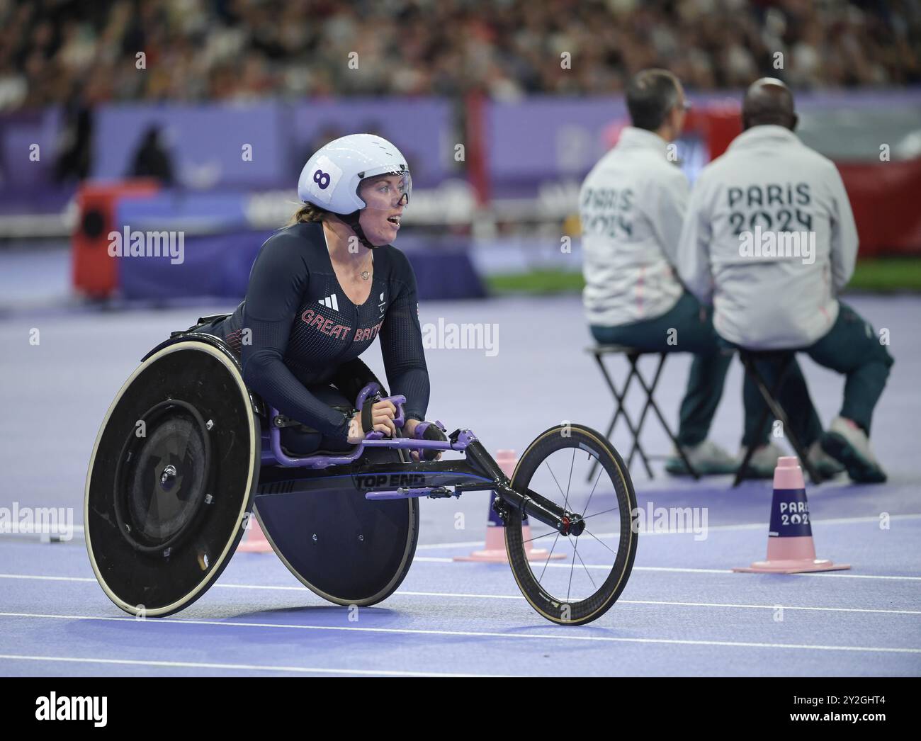Hannah Cockroft of Great Britain competing in the women’s 800m T34 at ...