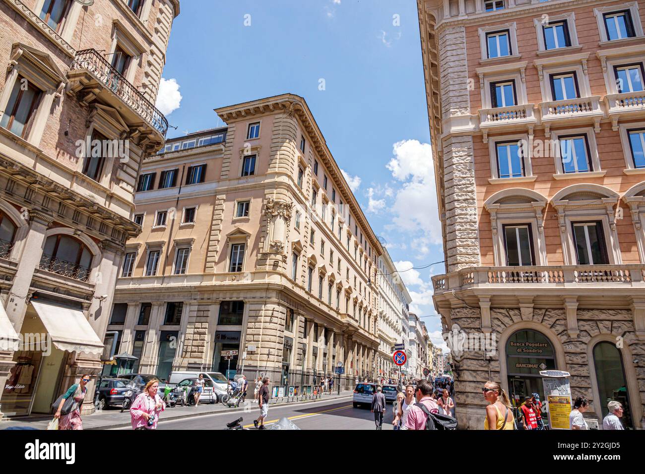 Rome Italy,Via del Tritone,city skyline,residential apartment buildings ...