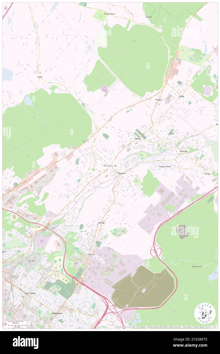 Map of dickson city Cut Out Stock Images & Pictures - Alamy