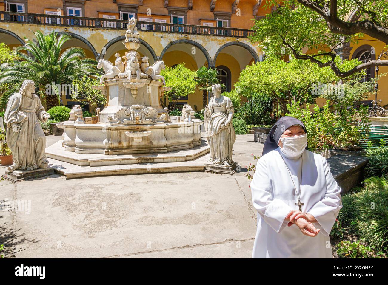 Naples Napoli Italy,Via San Gregorio Armeno,Chiostro di San Gregorio ...