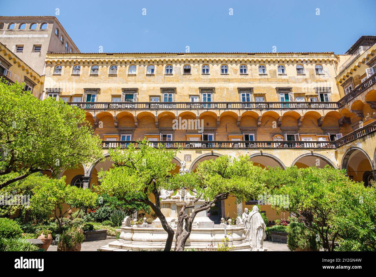 Naples Napoli Italy,Via San Gregorio Armeno,Chiostro di San Gregorio ...