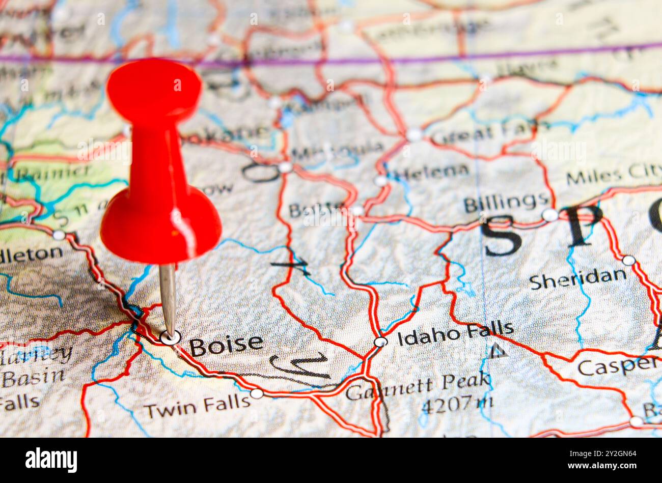 Boise, Idaho pin on map Stock Photo - Alamy