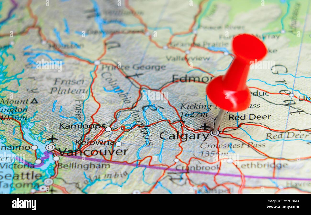 Calgary map hi-res stock photography and images - Alamy