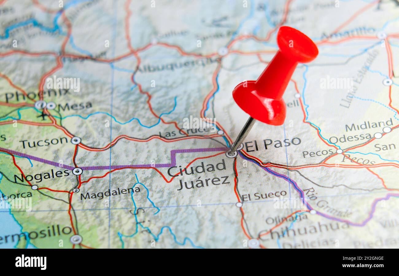 Map of ciudad juarez mexico hi-res stock photography and images - Alamy