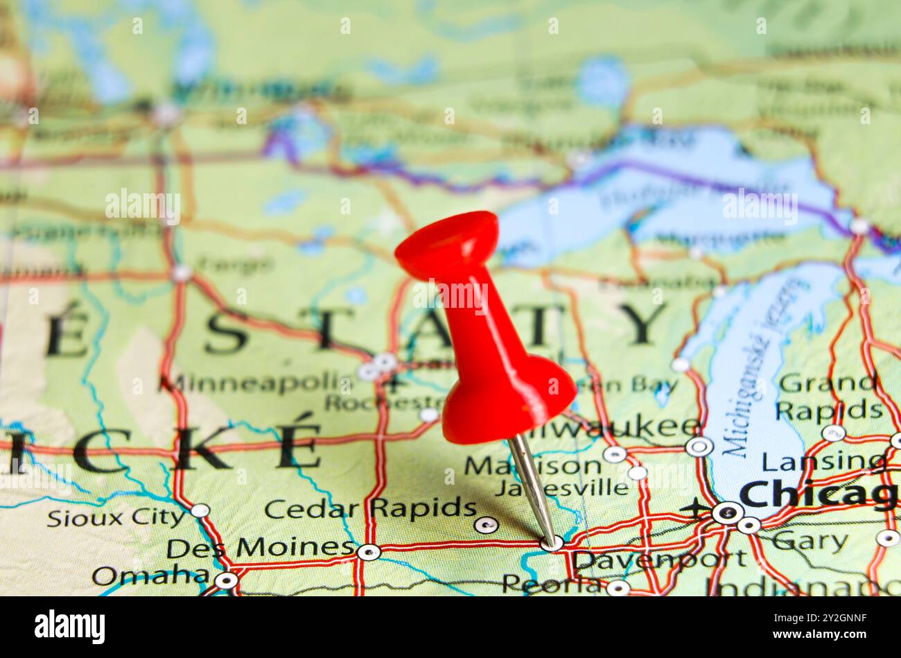 Iowa on usa map hi-res stock photography and images - Alamy