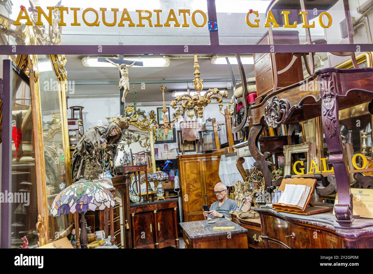 Naples Napoli Italy,Via San Sebastiano,Gallo antiquariato e restauri ...